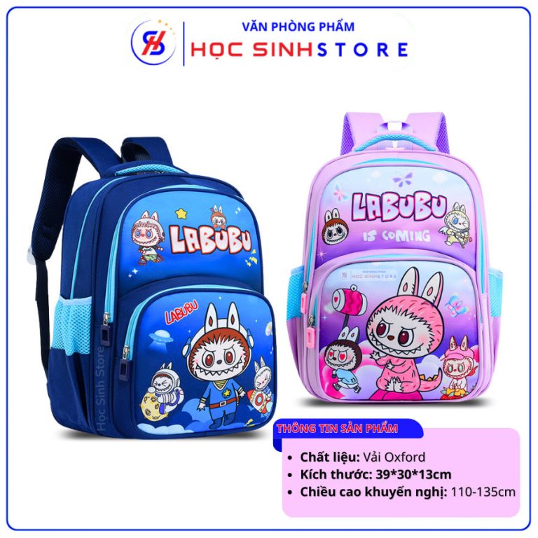 Balo Học Sinh Họa Tiết Hình Labubu 2815 Nhiều Ngăn, Chống Nước Cho Học ...